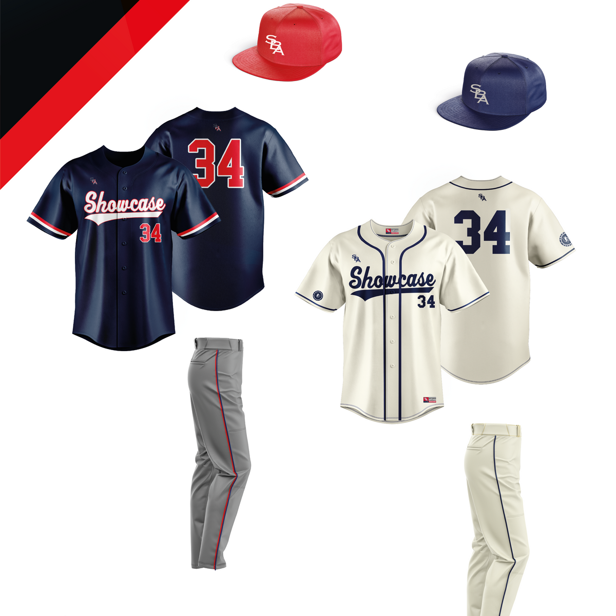 Showcase Baseball Academy CAROLINAS UNIFORMS PACKAGE – SBA THREAD