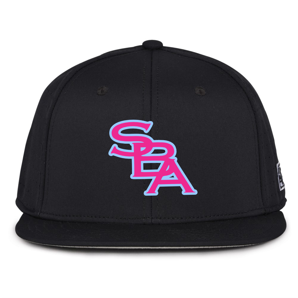 SBA BLACK HAT WITH PINK/COLUMBIA LOGO – SBA THREAD