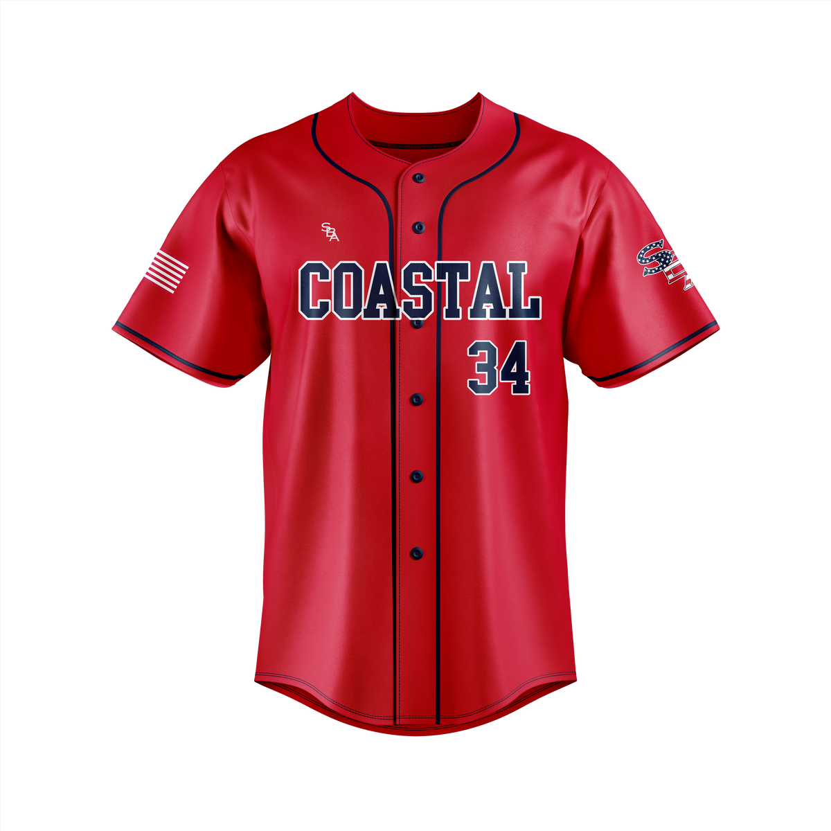 SBA COASTAL RED JERSEY ( Custom Made ) – SBA THREADS