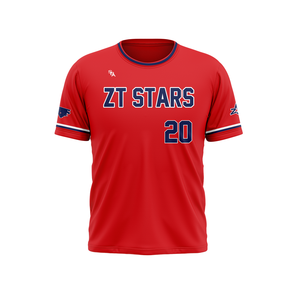 SBA ZT STARS RED JERSEY ( Custom Made ) – SBA THREAD