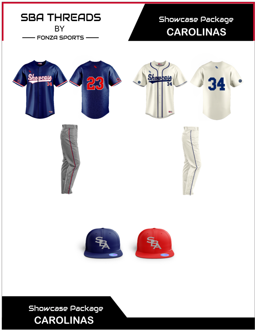 Showcase Baseball Academy CAROLINAS UNIFORMS PACKAGE – SBA THREAD