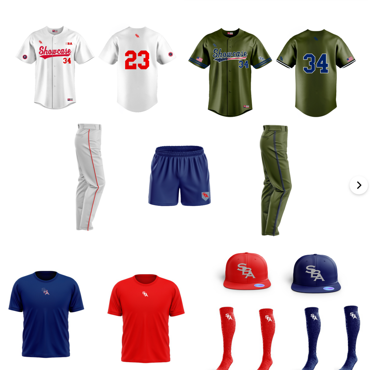 SHOWCASE BASEBALL ACADEMY UNIFORMS PACKAGE 4 ( Custom Made ) – SBA THREAD