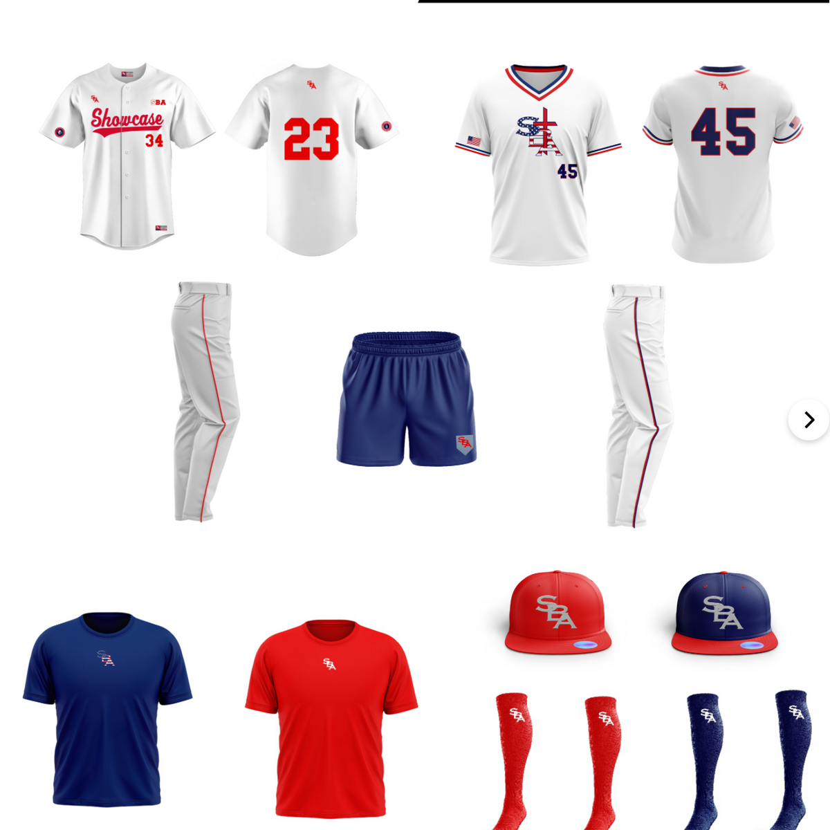 SHOWCASE BASEBALL ACADEMY UNIFORMS PACKAGE 5 ( Custom Made ) – SBA THREAD