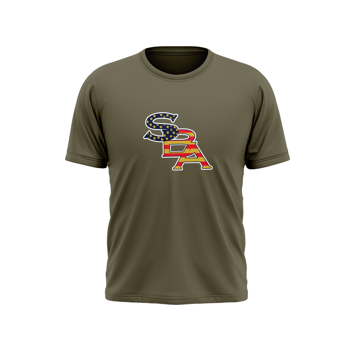 SBA FLAG MILITARY GREEN T-SHIRT WITH GOLD LOGO – SBA THREAD