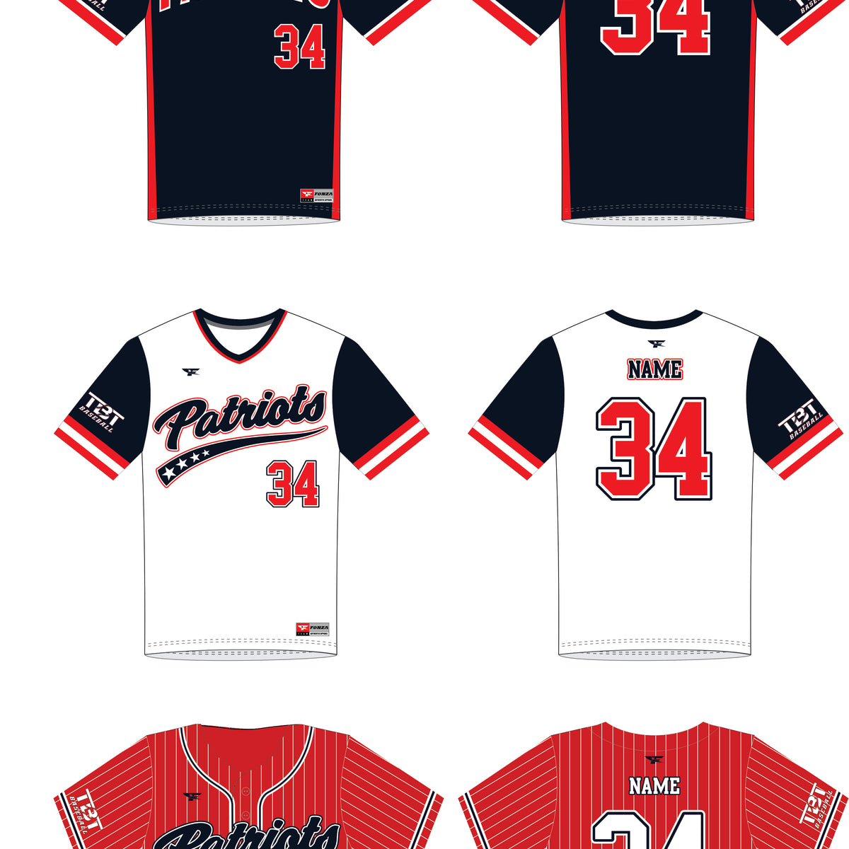 TBT Patriots Baseball Package of 3 jerseys – SBA THREAD